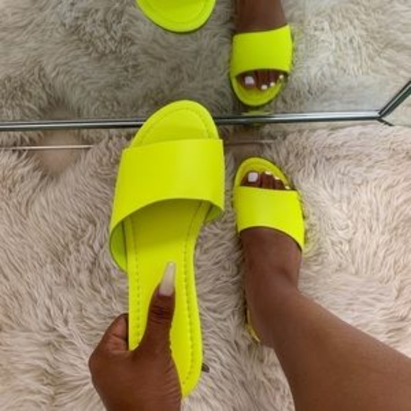 Dolly Mix | Shoes | Cece Slides Neon Yellow | Poshmark